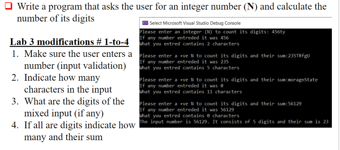 Solved Write a program that asks the user for an integer | Chegg.com