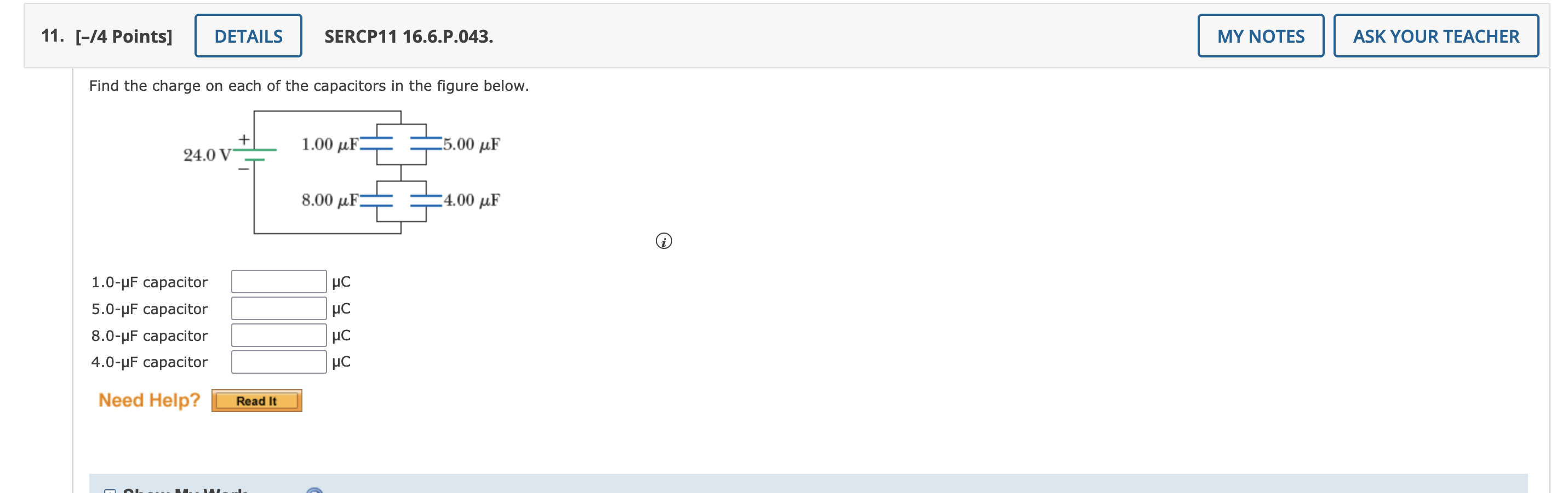 Solved Find the charge on each of the capacitors in the | Chegg.com