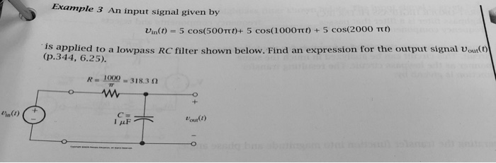 Solved Example 3 An input signal given by Vin(t)-5 | Chegg.com