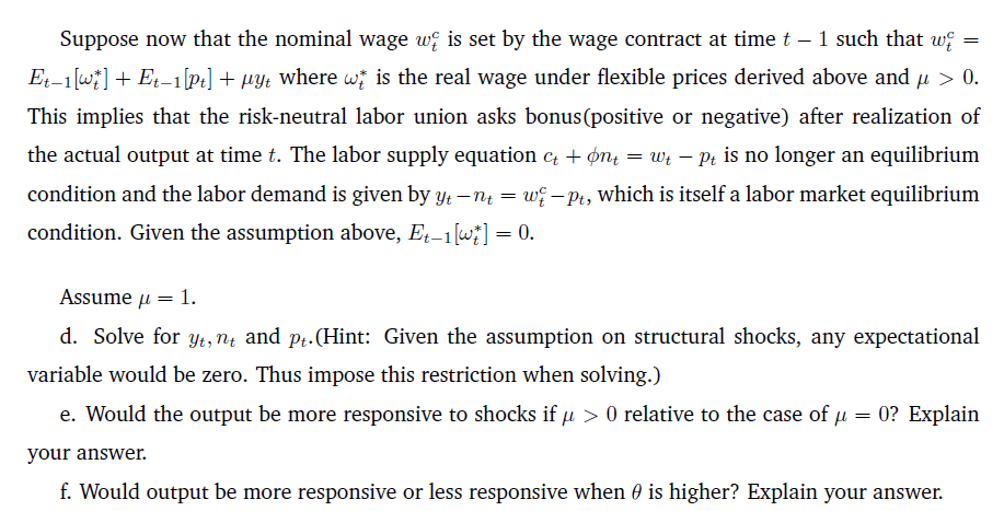 3 30 Pts Suppose That The Following Log Linearized