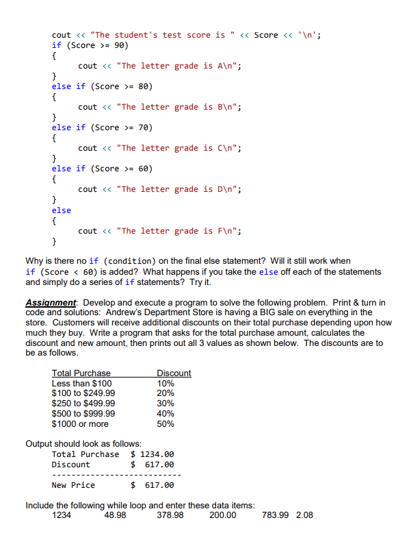 Solved else Objectives: Demonstrate use of decision operator | Chegg.com