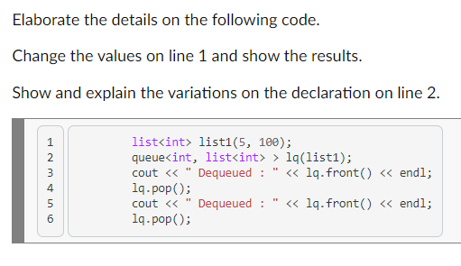 Solved I am coding in C++, just elaborate in the code, | Chegg.com