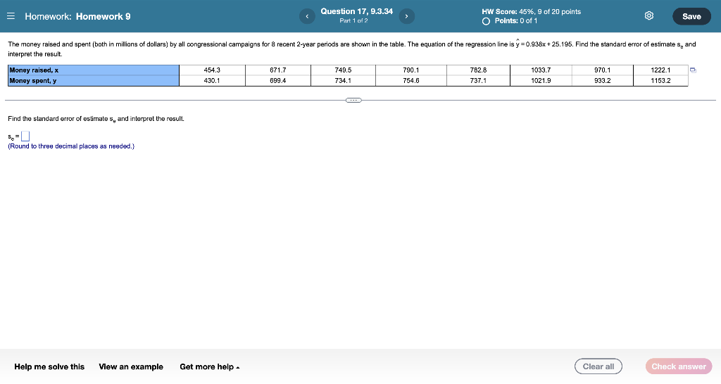 Solved = Homework: Homework 9 Question 17, 9.3.34 Part 1 of | Chegg.com
