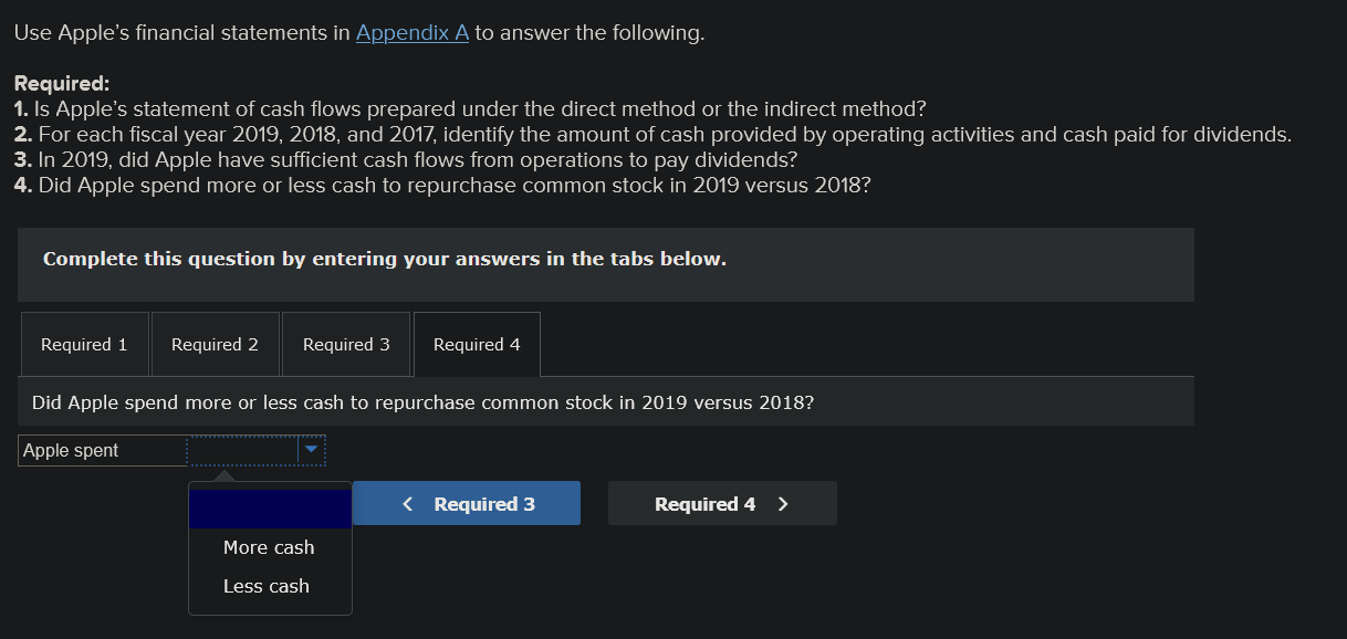 Solved Use Apple's financial statements in Appendix A to | Chegg.com