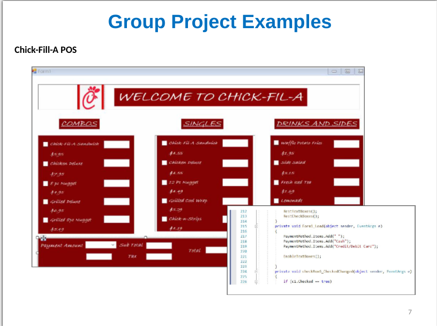 Please create a Chick-Fil-A POS only using C# coding. | Chegg.com