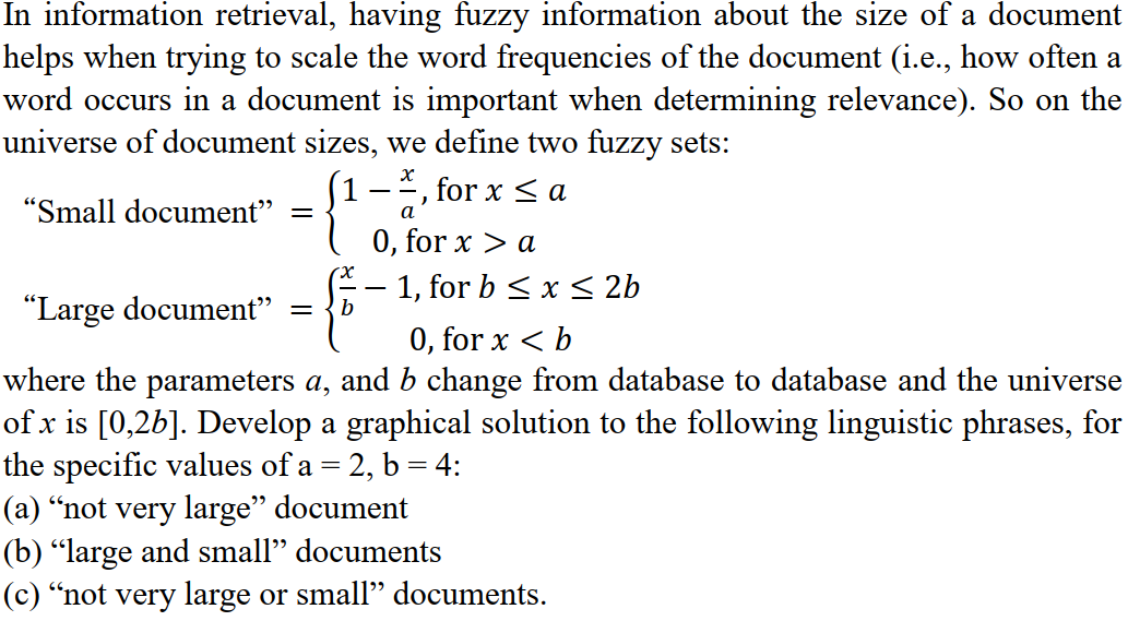 Solved In information retrieval, having fuzzy information | Chegg.com