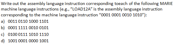 Solved Write out the assembly language instruction | Chegg.com