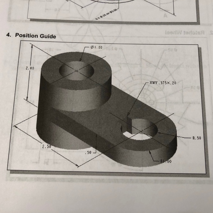 Using Autocad, create fully dimensioned multiview | Chegg.com