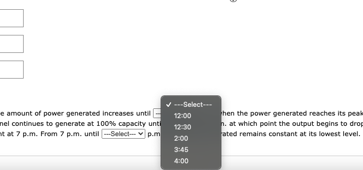 Solved Solar Panel Power Output The graph of the function f | Chegg.com