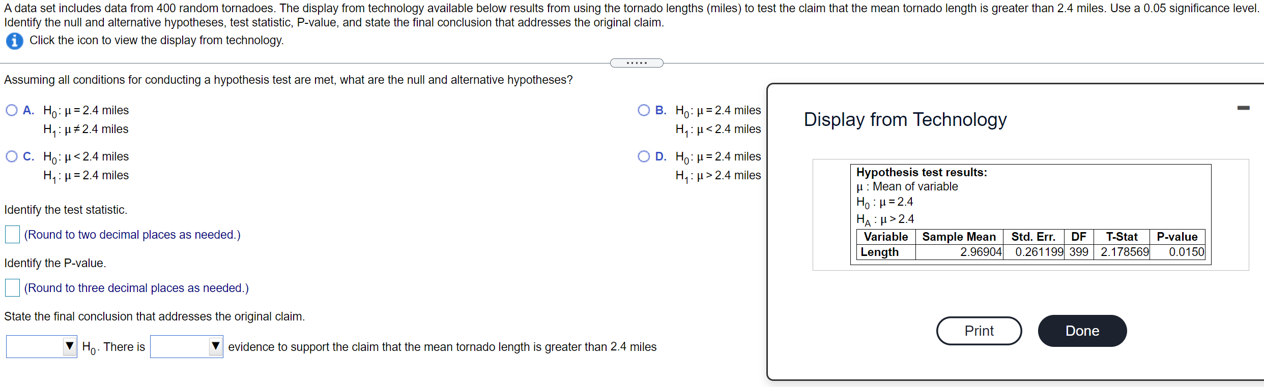 Solved A data set includes data from 400 random tornadoes. | Chegg.com