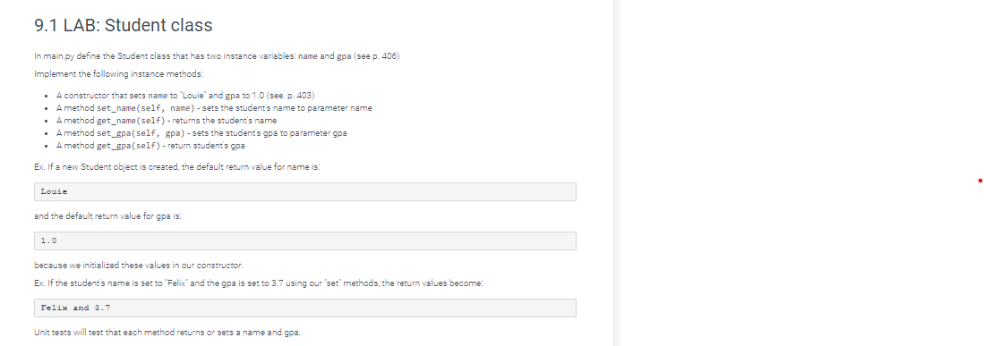 Solved 9.1 LAB: Student class In main.py define the Student | Chegg.com