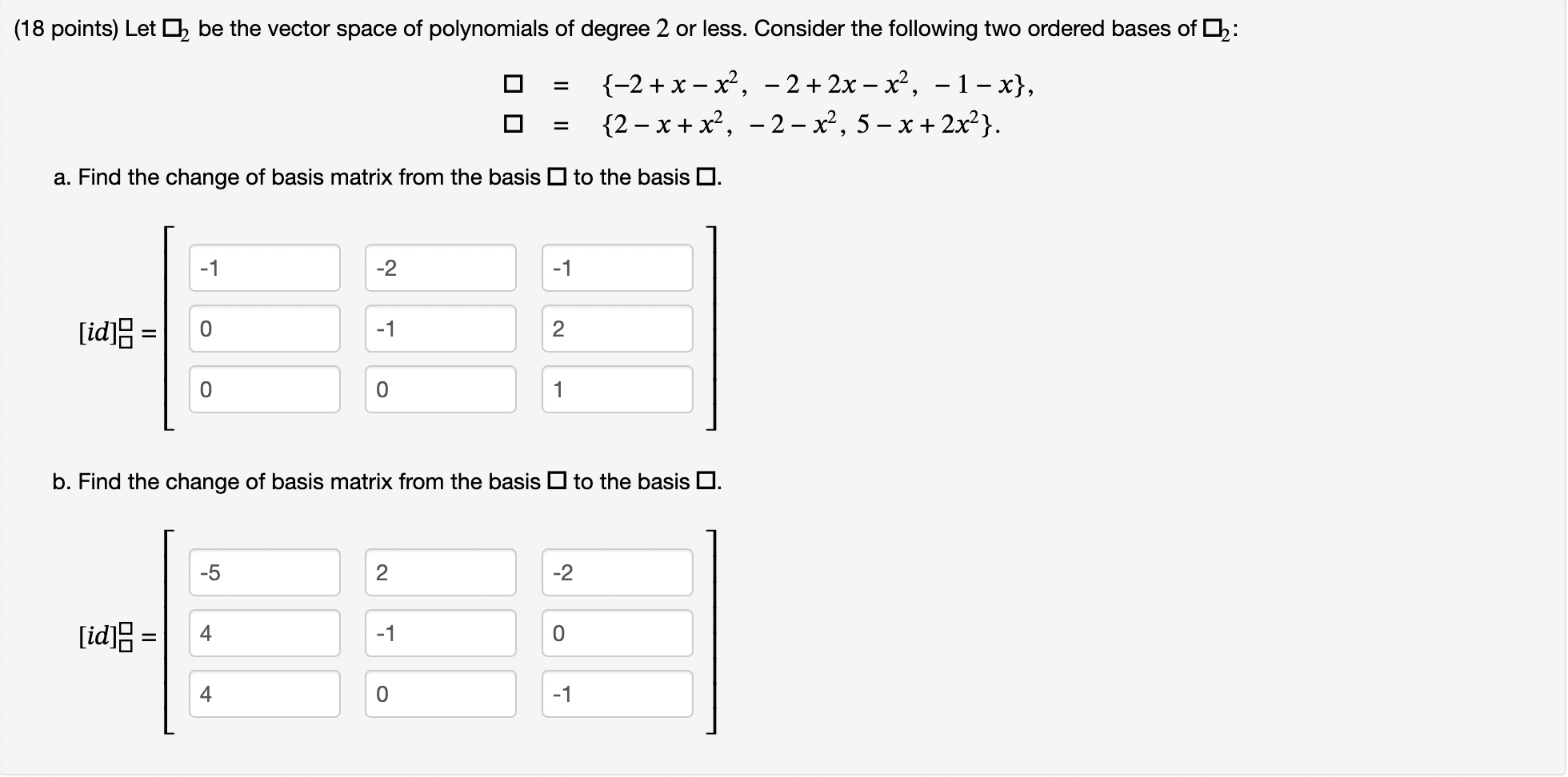 (18 points) Let 2P2 be the vector | Chegg.com