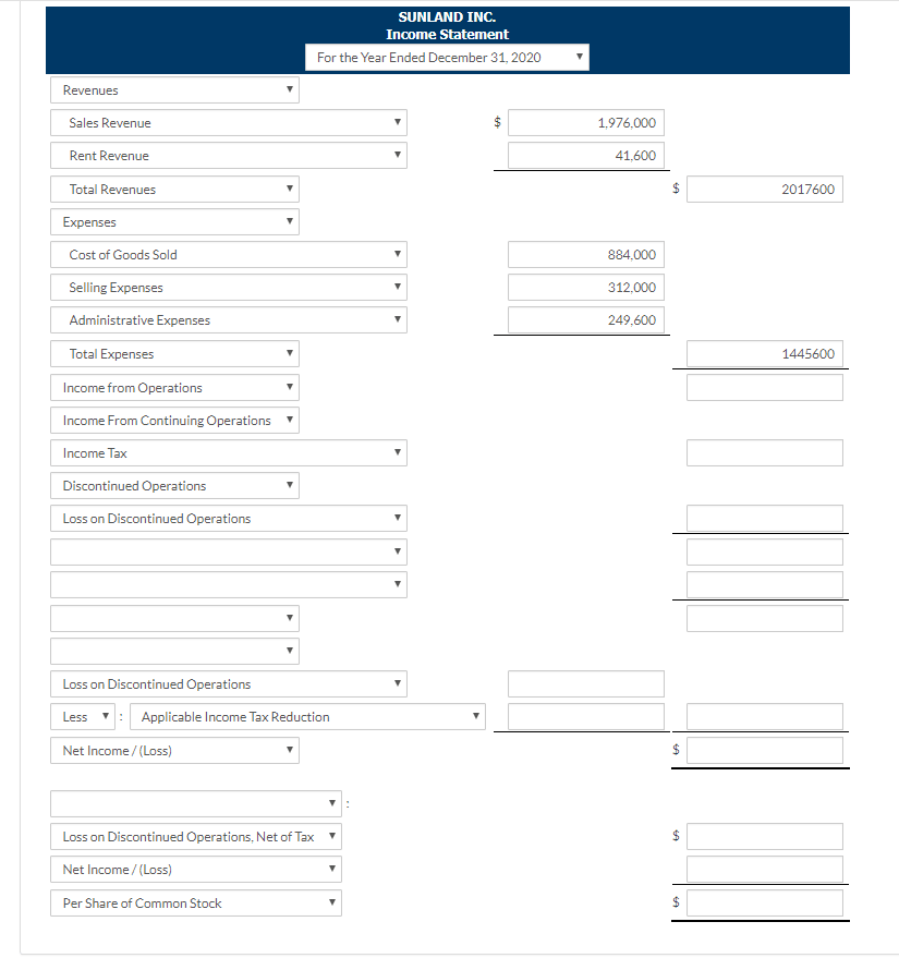 Solved discontinued operations $2- The following information | Chegg.com