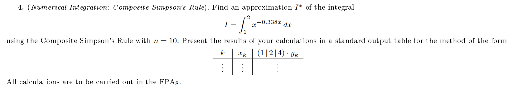 Solved 4. (Numerical Integration: Composite Simpson's Rule). | Chegg.com
