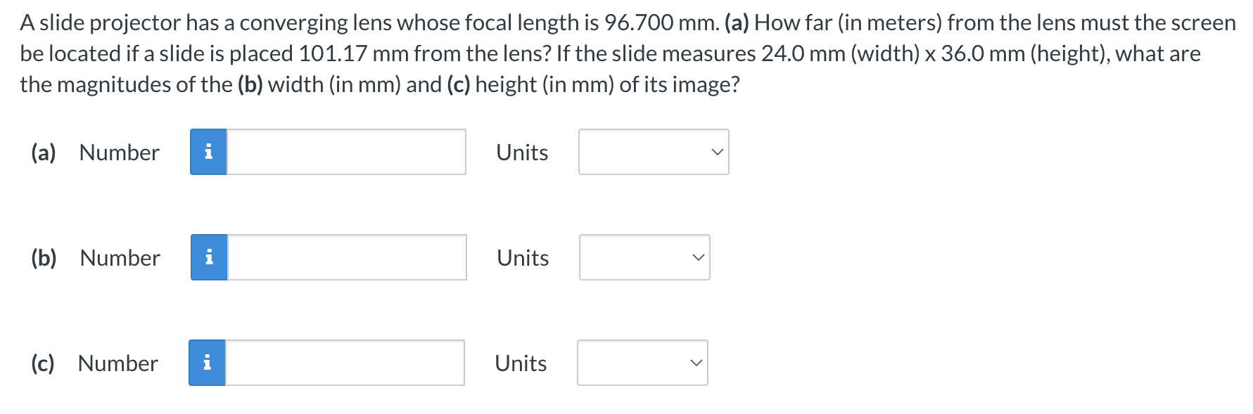 Solved A slide projector has a converging lens whose focal | Chegg.com