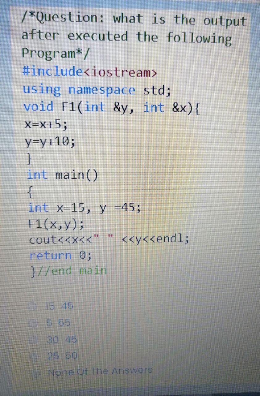 Solved /*Question: what is the output after executed the | Chegg.com