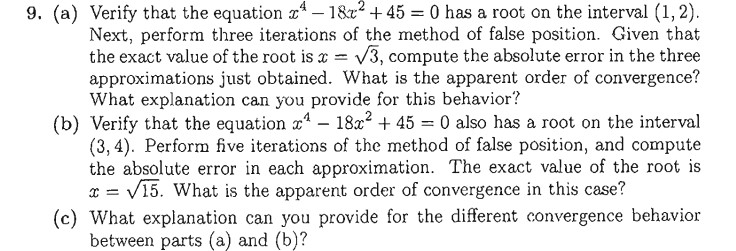 Solved (a) Verify that the equation x4−18x2+45=0 has a root | Chegg.com