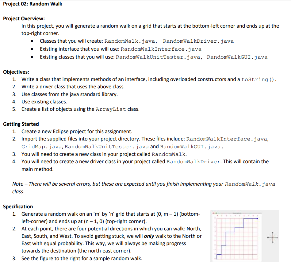 Solved Project 02: Random Walk Project Overview: In this | Chegg.com