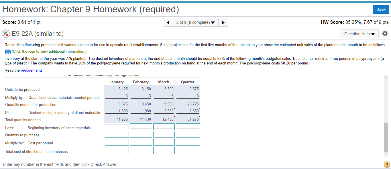 Solved Homework: Chapter 9 Homework (required) Save Score: | Chegg.com