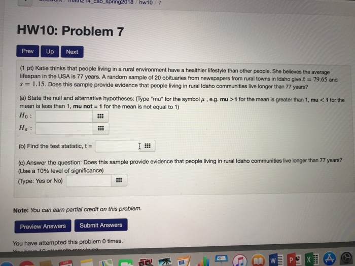 Solved mata 14.cao spring2018/hw10/7 HW10: Problem 7 Prev | Chegg.com