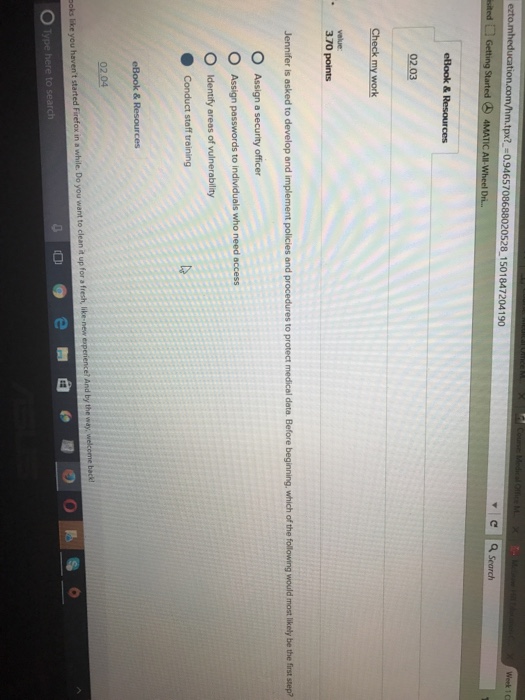 Solved Jennifer Is Asked To Develop And Implement Policies 