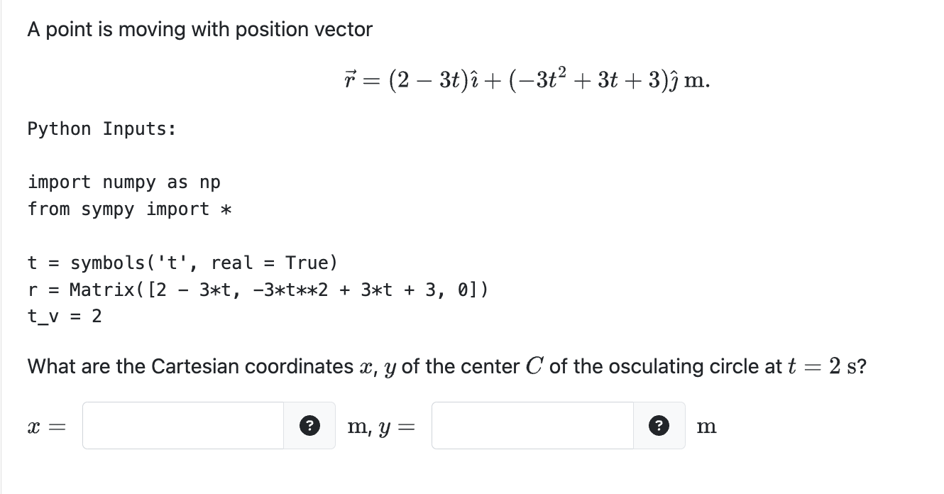 Solved A point is moving with position vector | Chegg.com