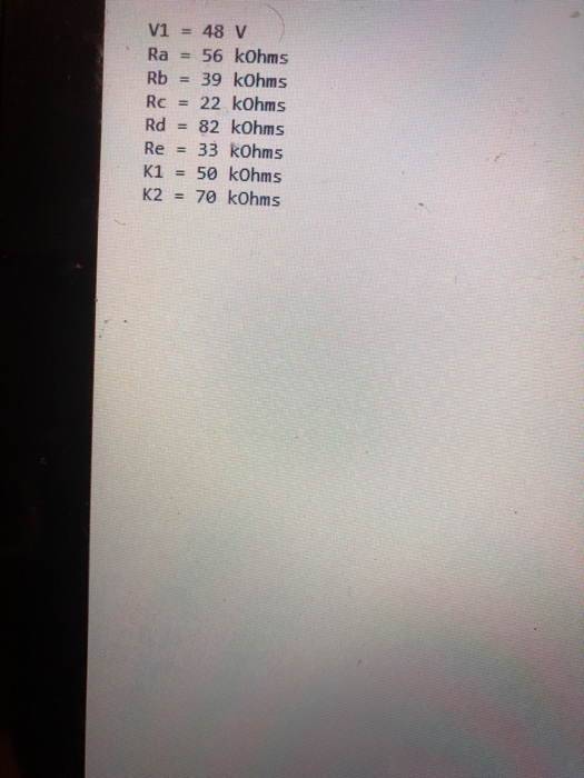 Solved V, Rd Ra Rb Rc Do: Construct a LTspice Netlist code | Chegg.com
