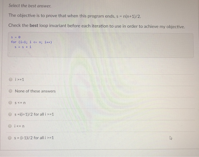 Solved Select the best answer. The objective is to prove | Chegg.com