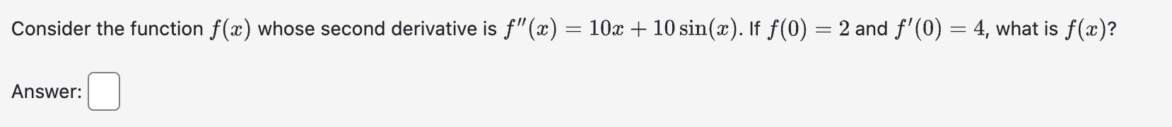 Solved Consider the function f(x) ﻿whose second derivative | Chegg.com