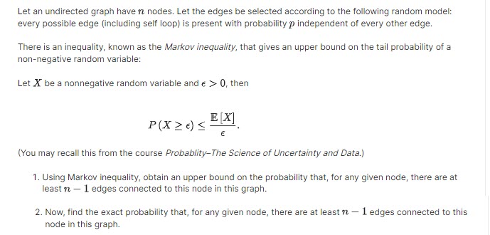 Solved Let an undirected graph have n ﻿nodes. Let the edges | Chegg.com