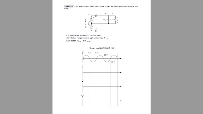 Solved Problem 2 For the diode circuit shown below, answer | Chegg.com