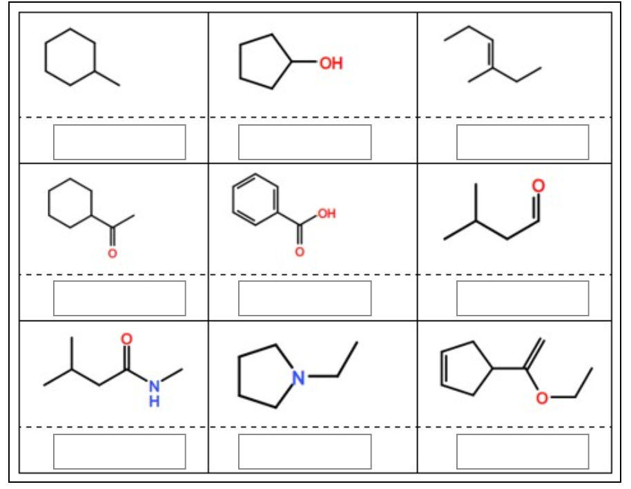 Solved For the structures below, assign (drag and drop) | Chegg.com