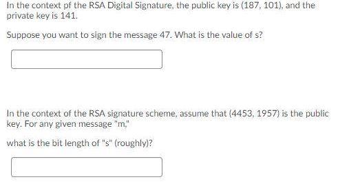 Solved In the context of the RSA signature scheme, which the | Chegg.com