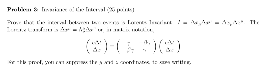 Solved Problem 3: Invariance of the Interval (25 points) | Chegg.com