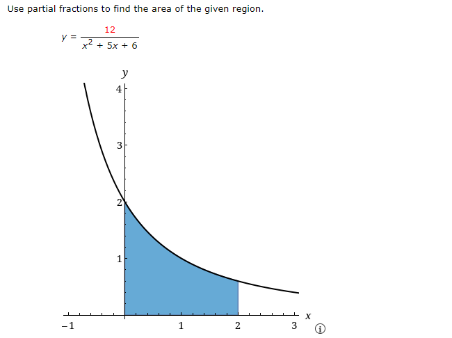 Solved Use partial fractions to find the area of the given | Chegg.com