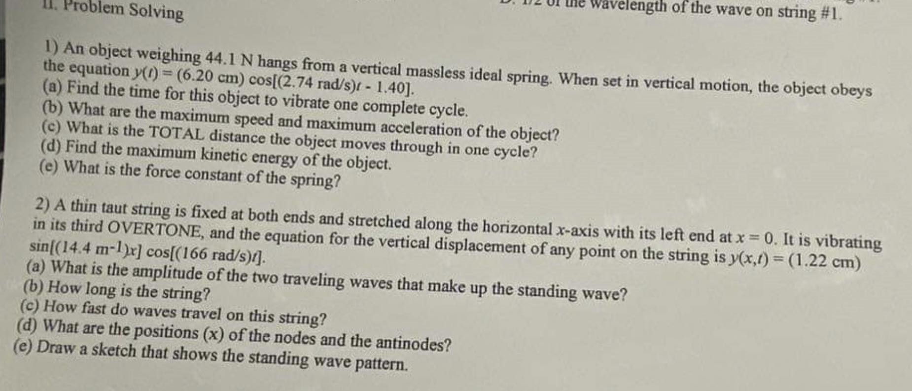 Solved Answer a,b,c,d,e on number 1 and 2-With complete | Chegg.com
