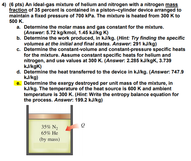 Solved An ideal-gas mixture of helium and nitrogen with a | Chegg.com