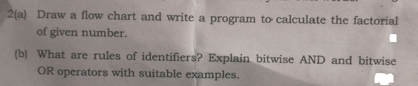 Solved 2(a) Draw a flow chart and write a program to | Chegg.com