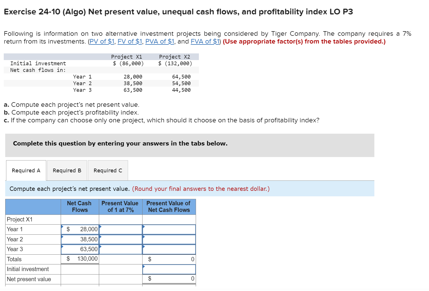 Solved Exercise 24-10 (Algo) Net present value, unequal cash | Chegg.com