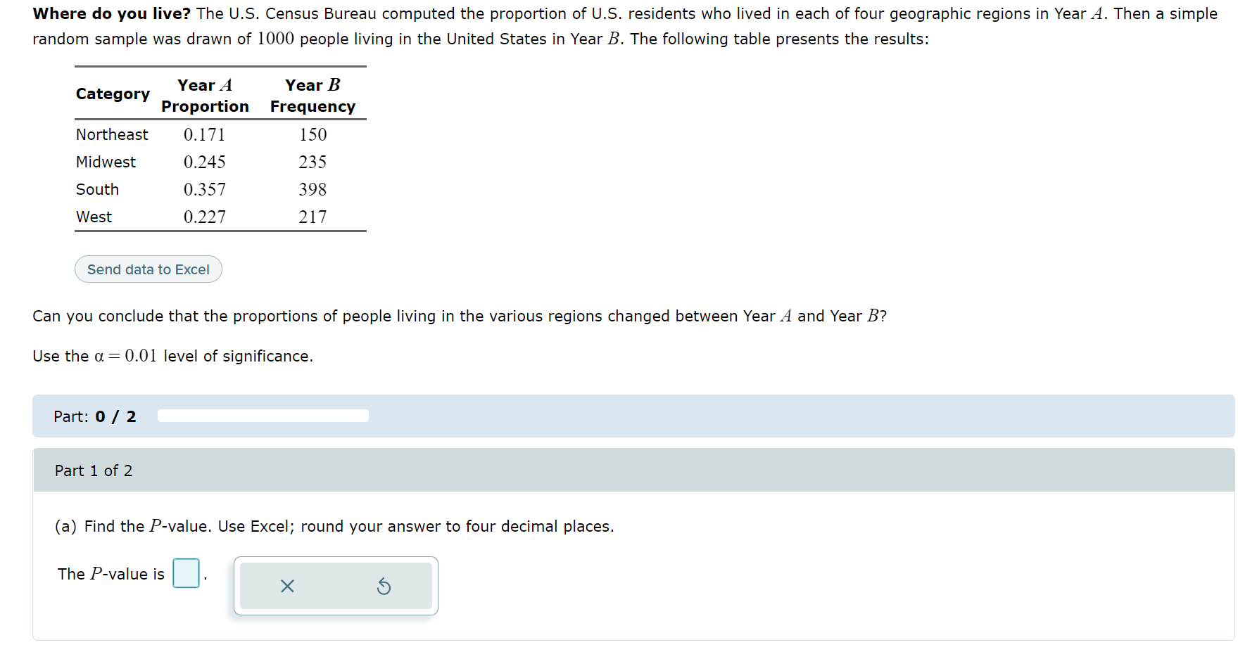 Solved Where do you live? The U.S. Census Bureau computed | Chegg.com