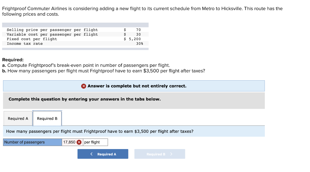Solved Frightproof Commuter Airlines is considering adding a | Chegg.com