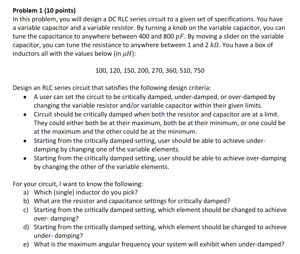 Solved Problem 1 (10 points) In this problem, you will | Chegg.com