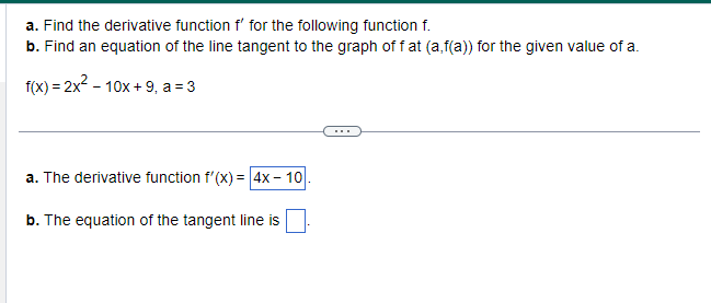 Solved a. Find the derivative function f′ for the following | Chegg.com