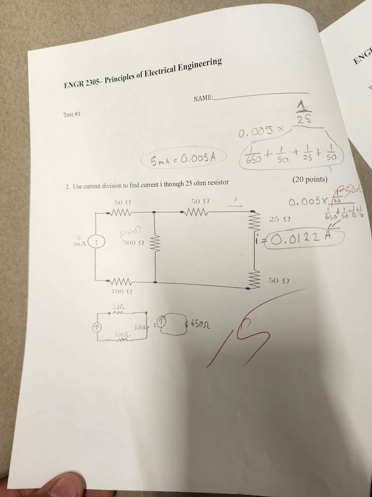 Solved ENGR 2305-Principles of Electrical Engineering NAME: | Chegg.com