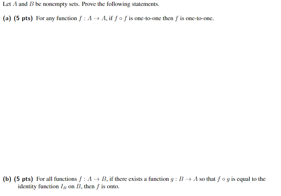 Solved Let A and B be nonempty sets. Prove the following | Chegg.com