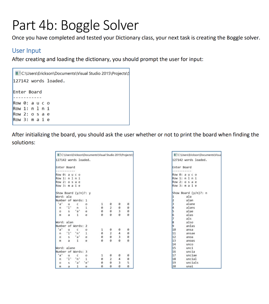 Boggle Solver Credit Todd Feldman for the original | Chegg.com