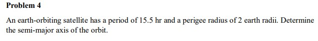 Solved Problem 4 An earth-orbiting satellite has a period of | Chegg.com