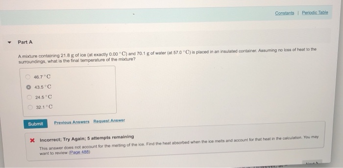 Solved Constants Periodic Table Part A A mixture containing | Chegg.com