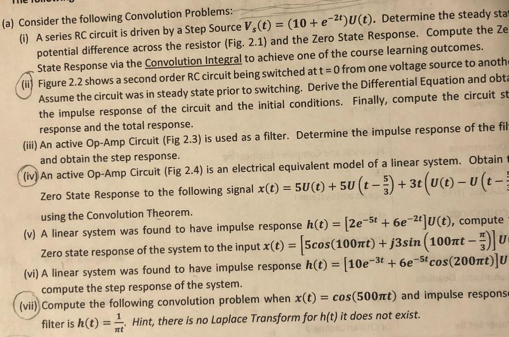Solved Q1.) The following Sub Parts involve Convolution | Chegg.com