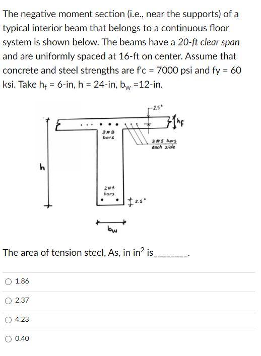 Solved The negative moment section (i.e., near the supports) | Chegg.com